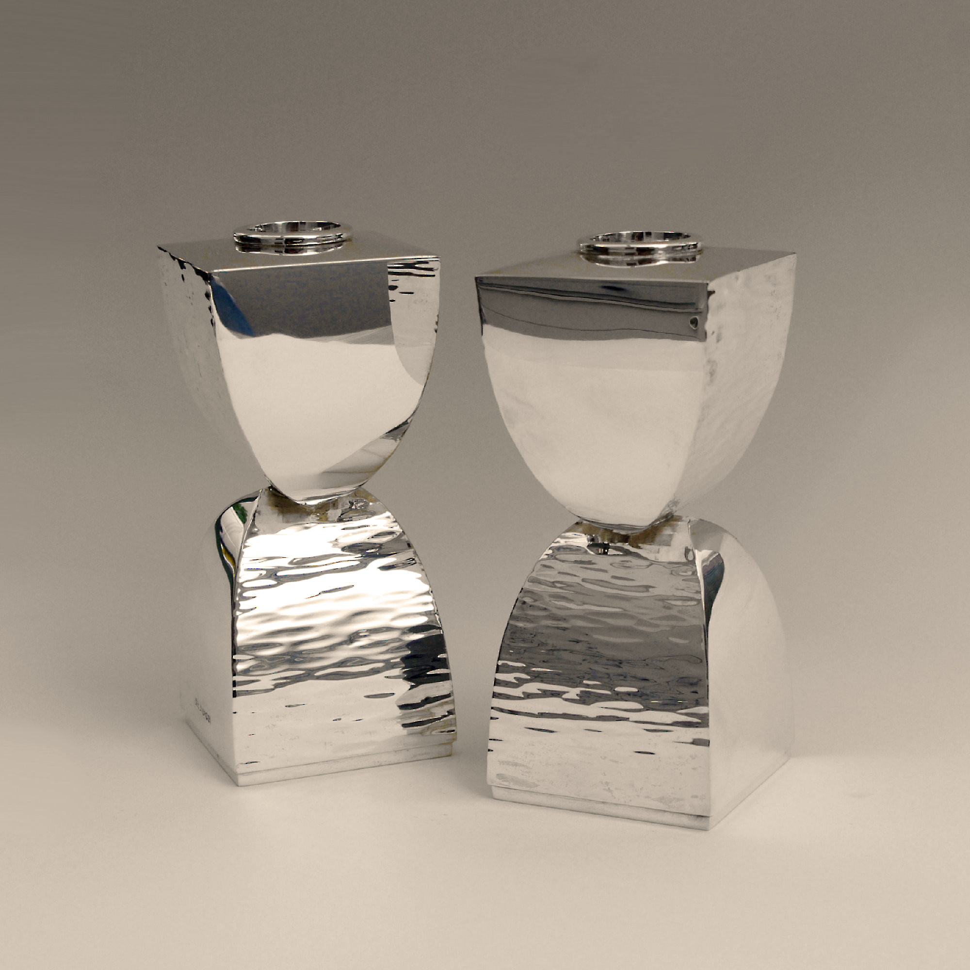 Silver candlesticks box panel texture