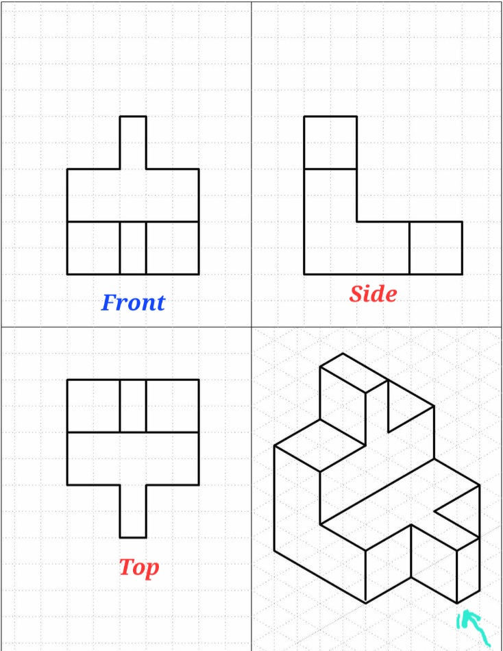 Discover Isometric to Orthographic Views: Examples & Try Yourself