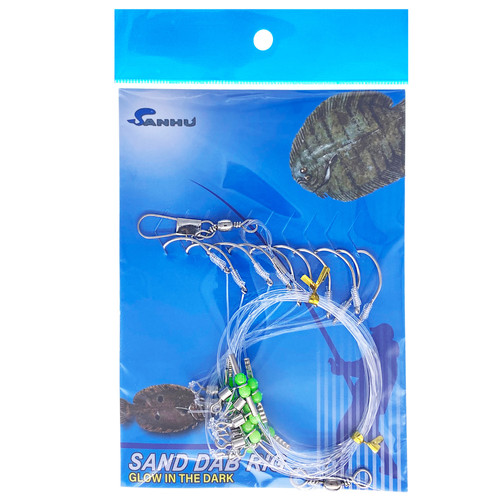 Sand Dab Rigs C 12-Hook Glow in Dark 3 Packs | Sanhu Tackle