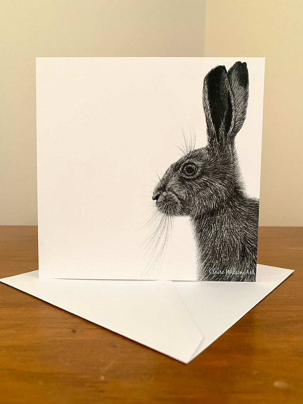 ‘HARRY HARE' PACK OF 6 BLANK GREETINGS CARDS | Claire Wilson Art