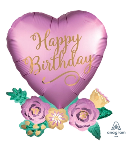 Satin heart birthday super shape | Party Fair Chester