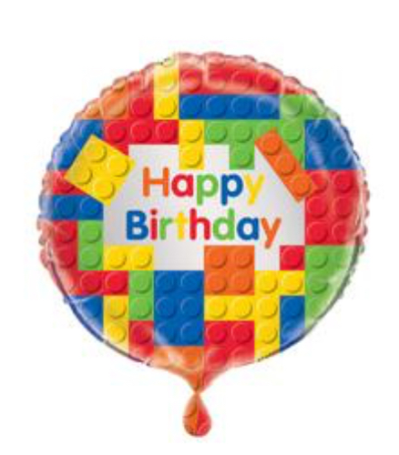 Colorful blocks happy birthday 18 inch Mylar | Party Fair Chester