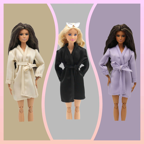 Barbie Clothes - Satin Bathrobe (4 Colours) | Wild Blue Dolls