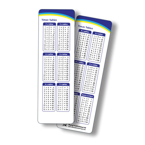 Times Tables Bookmarks | Dactyl Publishing