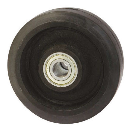 Black elastic rubber tyre | Cast iron centre | Belfast | Castormart Ltd
