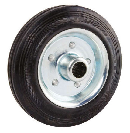 Black solid rubber tyre | Steel centre | Belfast | Castormart Ltd