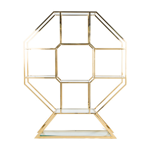 Octagon Shelf - Gold | Idr Decor Rentals