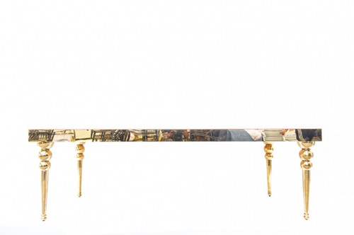 Gold Acrylic Table w/ Gold Legs | Idr Decor Rentals