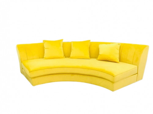 Yellow Curved Sofa | Idr Decor Rentals