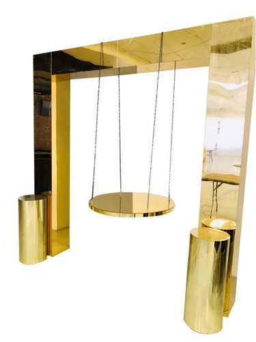 Gold Acrylic Cake Swing | Idr Decor Rentals