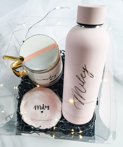Mudan Gift Set - Lavish Tumbler, Water Colour Mug & Marble Trinket Dish ...