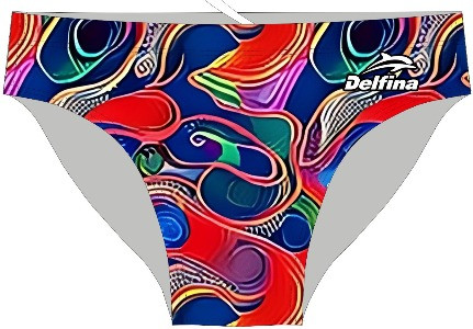 BLUE AND RED DELFINA SWIMMING BRIEFS | Acquawear