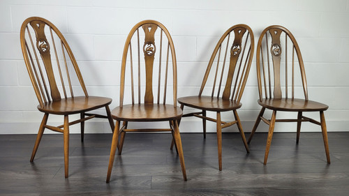 Ercol Set of 4 Swan Back Dining Chairs, 90s | Retro Cactus