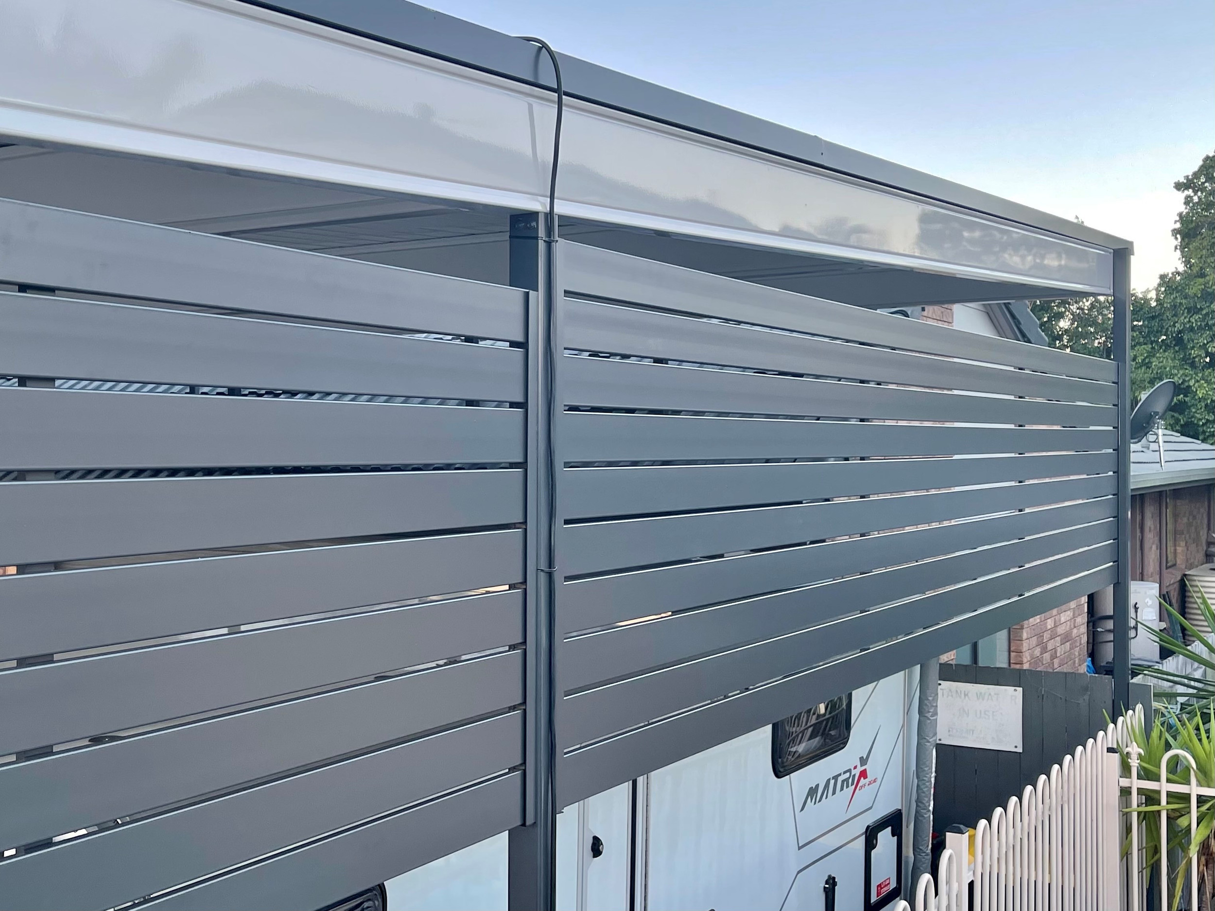 Outdoor Aluminium Slat Screens & Shutters | Carport, Patio, Pergola ...