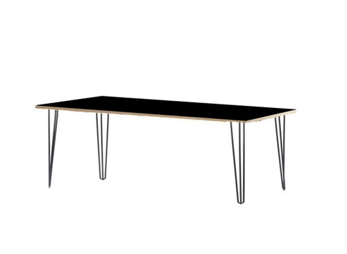 Black Dining Table with Black Hairpin Legs | darbyandgrey