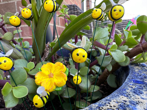 Polymer Bumble Bee Plant Pot Buddies | Blue Marble Design