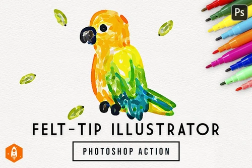 Felt-Tip Illustrator Photoshop Action | DesignRocket