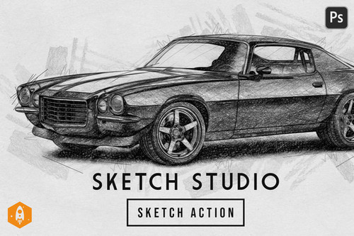 Sketch Studio - Pencil Sketch Drawing Effect Action for Photoshop | DesignRocket