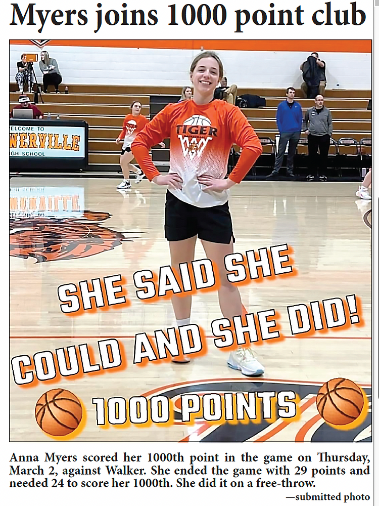 Myers joins 1000 point club