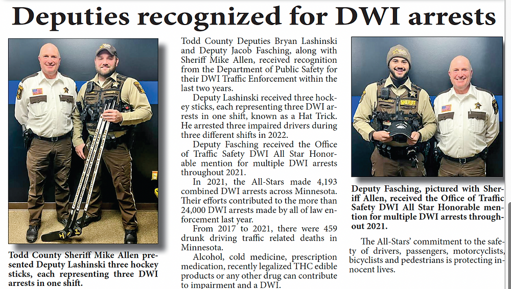 Deputies recognized for DWI arrests