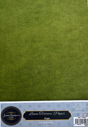 Sage Linen Texture Paper 130gsm A4 10 Sheets By Jamie Rodgers Crafts ...