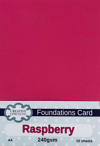 Raspberry Foundations Card 240gsm A4 10 Sheets by Creative Expressions ...