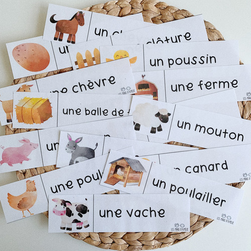 Mots étiquettes animaux de la ferme | Les minis d'Amélie