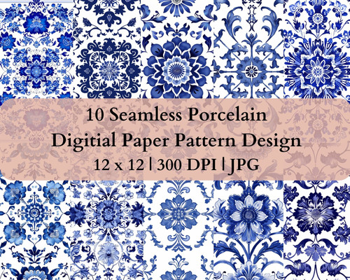 10 Seamless Porcelain Digital Transfer Paper Pattern Design | Staple ...