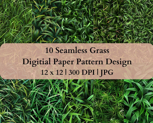 10 Seamless Grass Digital Transfer Paper Pattern Design | Staple Templates