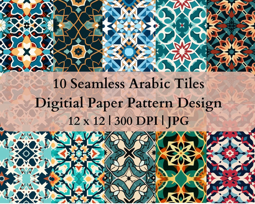 10 Seamless Arabic Tiles Digital Transfer Paper Pattern Design | Staple ...