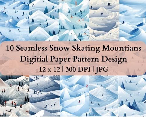 10 Seamles Snow Mountain Digital Transfer Paper Pattern Design | Staple ...