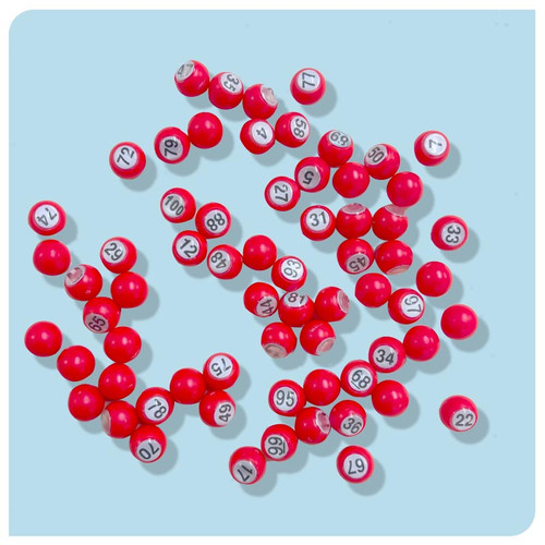 Plastic Raffle Marbles RED (16mm) 1-100 | Ranford Bingo | NZ