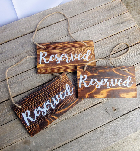 Wood Reserved Signs | Craven Weddings