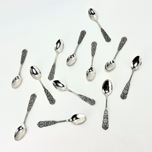 Boxed Set of 12 Swedish Silver Tea Spoons ‘Norge’ | Rolighed ...