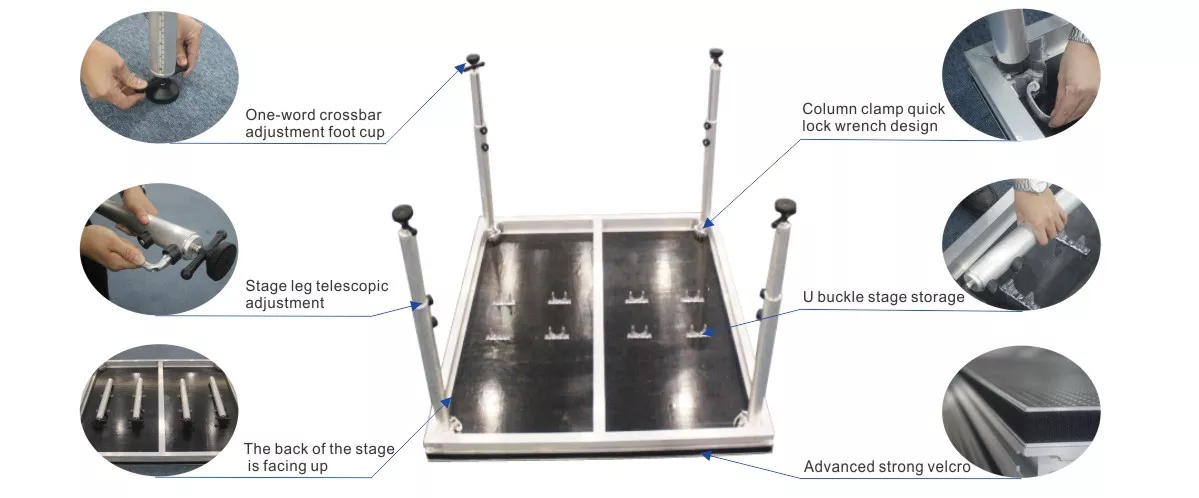 Tarima Modular 1x2 Metros - 1 Ton | Iron Stage