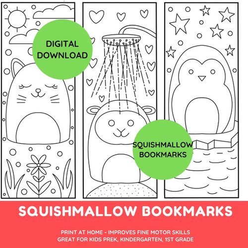 Squishmallow Coloring Bookmarks: Digital Printable | Fancy Pencils