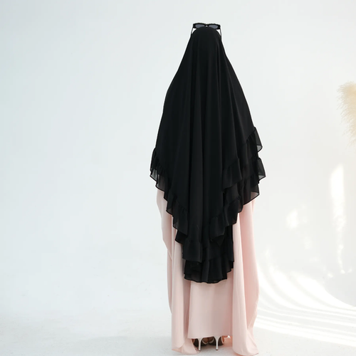 Two-Layer Chiffon Ruffle Maxi Khimar | Kada Elevated Modesty