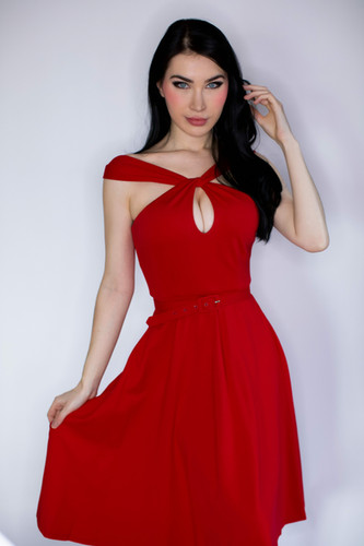Colette Swing Dress in Red | Coletta
