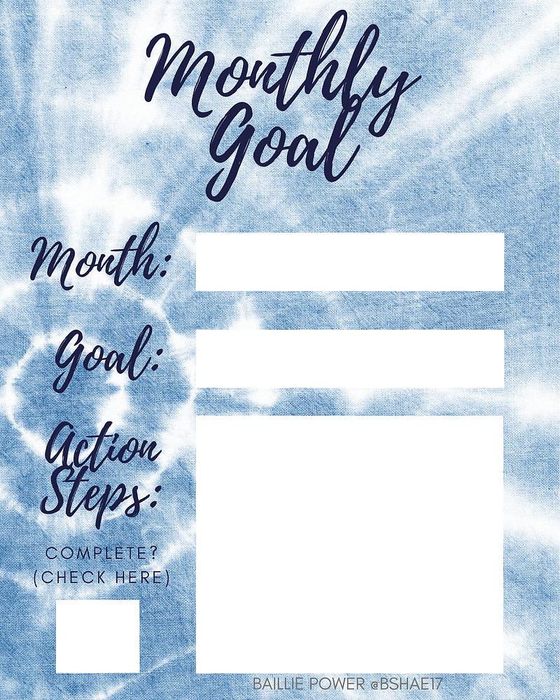 Monthly Goal Setting Templates