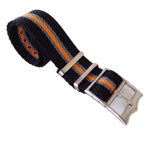 NATO G10® Twill Single Pass - Black Grey Orange Stripe | NATO G10