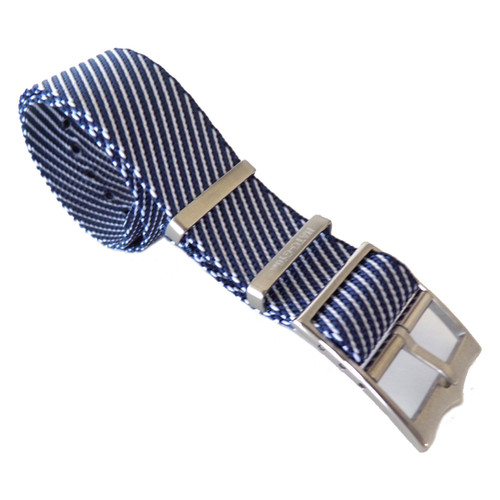 NATO G10® Twill Single Pass - Navy White Slants | NATO G10