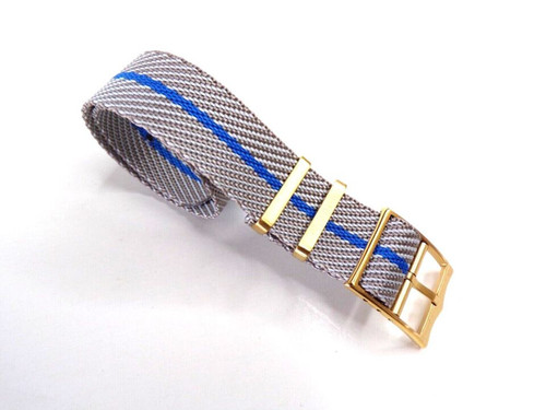NATO G10® GOLD Twill Single Pass - Silver Blue Stripe | NATO G10