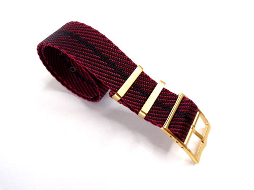 NATO G10® GOLD Twill Single Pass - Red Maroon Black Stripe | NATO G10