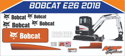 BOBCAT E26 2018 Vinyl Decal Set - CAT Construction Equip | KRP Signs ...