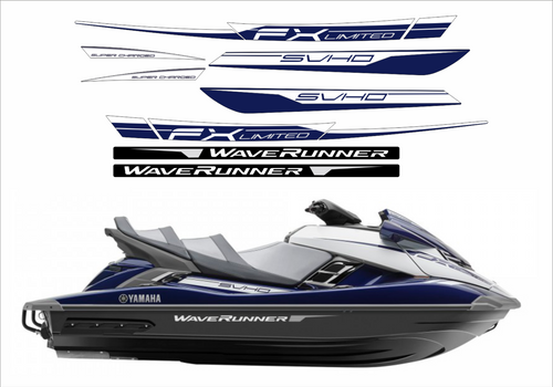 YAMAHA WAVERUNNER FX LIMITED 2017 Graphics / Decal / Sticker Kit BLUE ...
