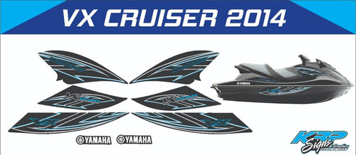 YAMAHA WAVERUNNER VX CRUISER 2014 Graphics / Decal / Sticker Kit BLACK ...