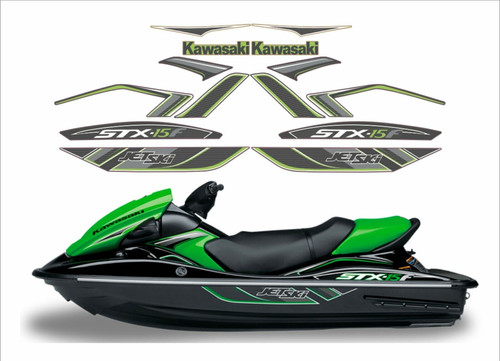 KAWASAKI STX-15 F 2015 Graphics / Decal / Sticker Kit | KRP Signs ...