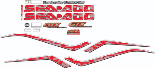 SEADOO GTX RFI 1999 Graphics / Decal / Sticker Kit CUSTOM RED | KRP ...