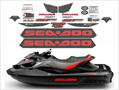 SEADOO GTX 260 LIMITED 2013 Graphics / Decal / Sticker Kit RED / BLK ...