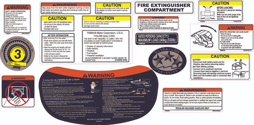YAMAHA WAVERUNNER XLT 2002 - 2005 Graphics / Decal Warning / Sticker ...